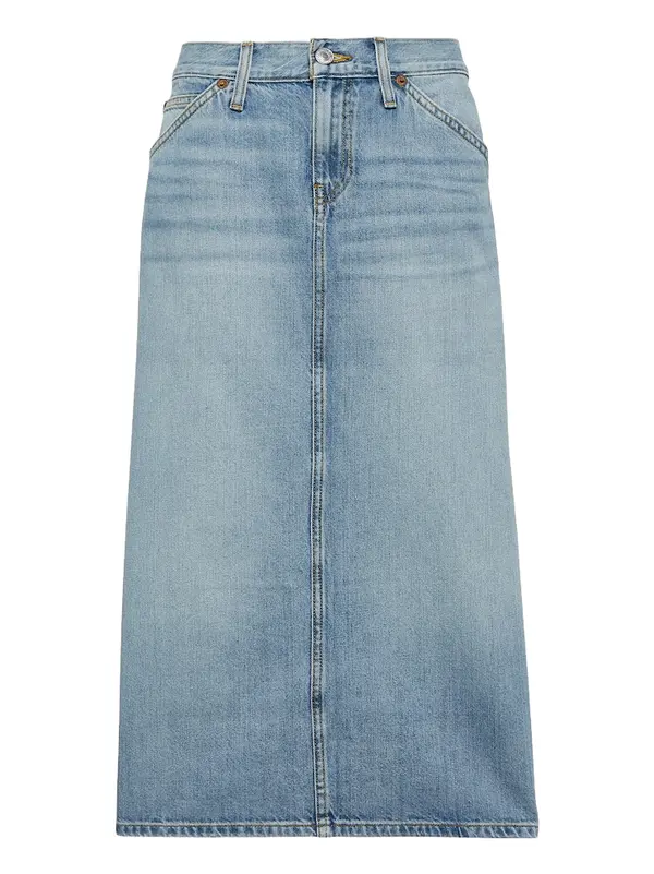 RE/DONE Low Rider Denim Midi Skirt - Blue