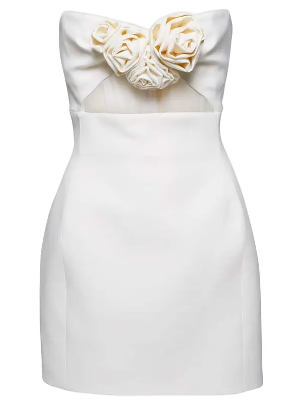 Magda Butrym Floral-appliqué Bustier Dress - White