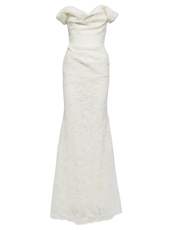VIVIENNE WESTWOOD Bridal Nova Cora Off-shoulder Lace Gown - White