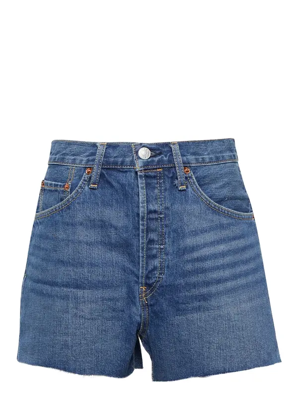 RE/DONE High-rise Denim Shorts - Blue