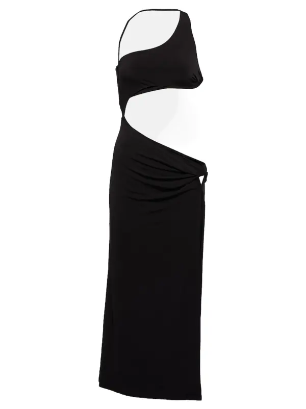 BANANHOT Ariana One-shoulder Midi Dress - Black