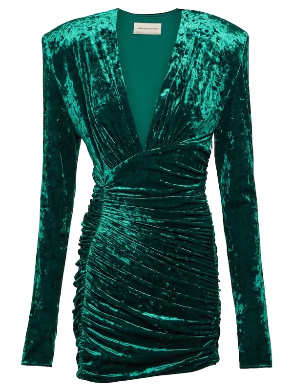 Alexandre Vauthier Velvet Minidress - Green