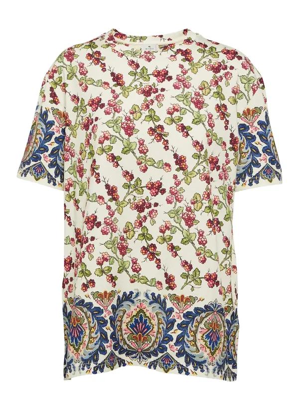 Etro Printed Cotton T-shirt - White