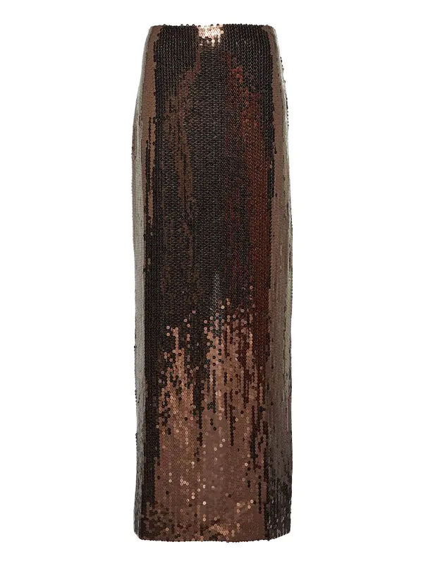TALLER MARMO Eva Sequined Maxi Skirt - Brown