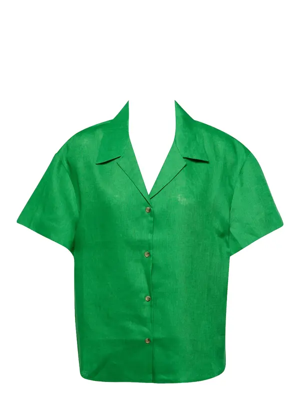 Asceno Prague Linen Shirt - Green