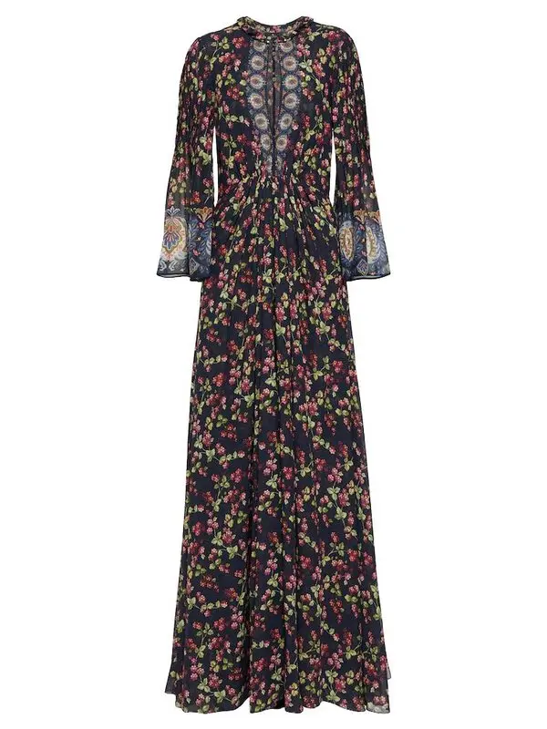 Etro Floral Maxi Gown - Blue