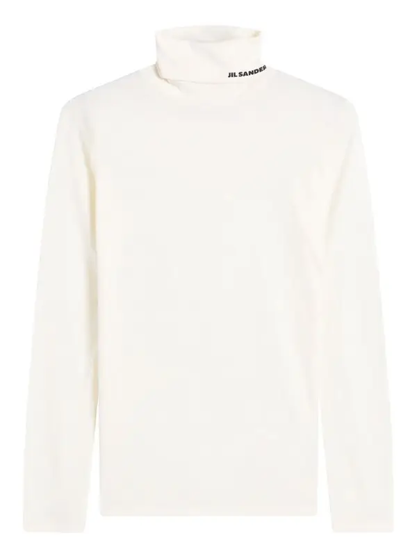 JIL SANDER Long Sleeve High Neck Top - Natural