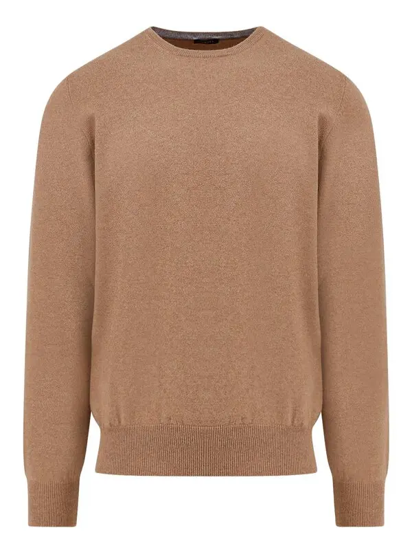 NUGNES 1920 Cashmere Basic Sweater - Brown