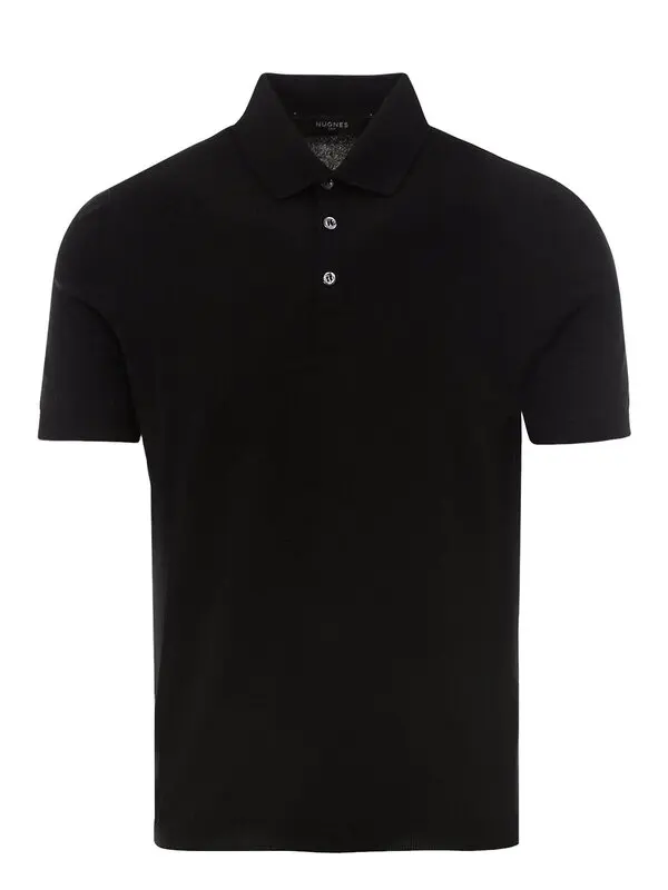 NUGNES 1920 Regular Fit Cotton Polo Shirt - Black