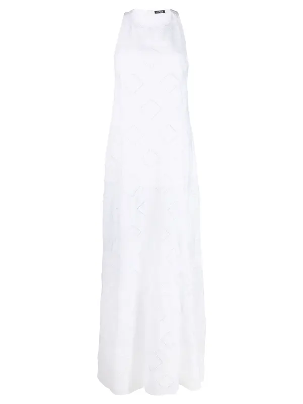 Kiton Perforated-detailed Maxi Dress - White