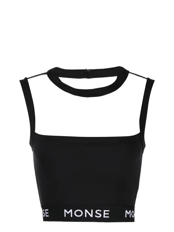 Monse Logo-print Cropped Top - Black