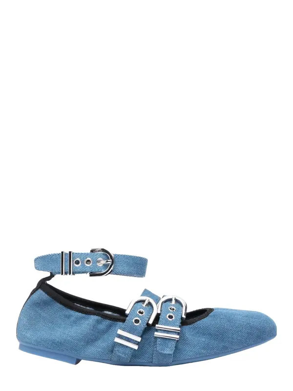 STUART WEITZMAN Maverick Leather Ballerina Flats - Blue