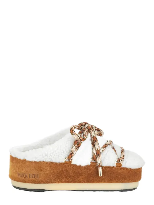 Moon Boot Faux-shearling Mules - White