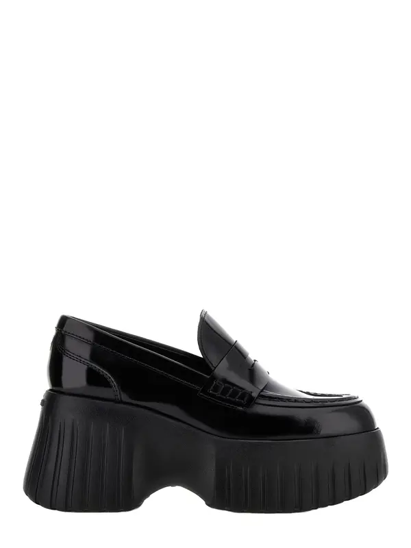 Hogan H-stripes Platform Loafers - Black