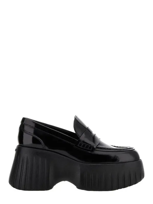 Hogan H-stripes Platform Loafers - Black