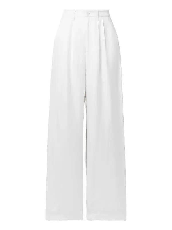 ANINE BING Carrie Twill Straight-leg Pants - White