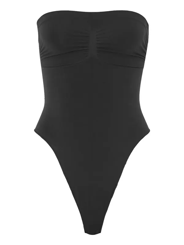 SKIMS Seamless Sculpt Strapless Thong Bodysuit - Black