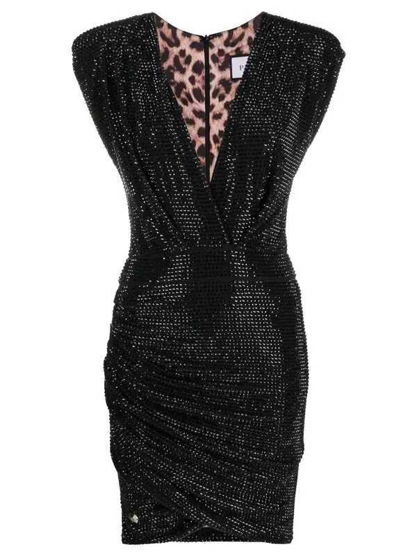 Philipp Plein Crystal-embellished Mini Dress - Black