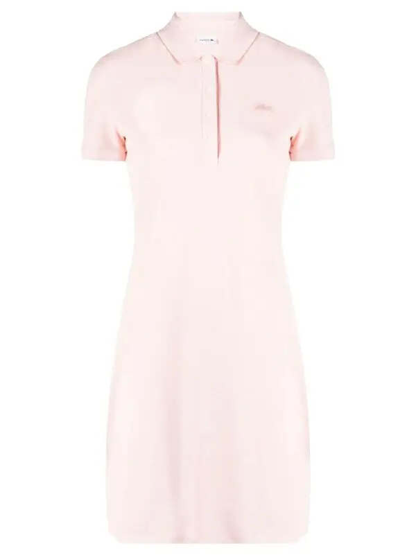 Lacoste Logo-patch Polo Shirt Dress - Pink