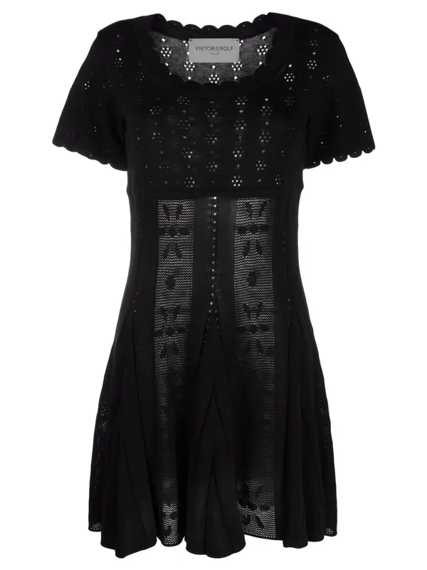 Viktor & Rolf Cotton-lyocell Knitted Minidress - Black
