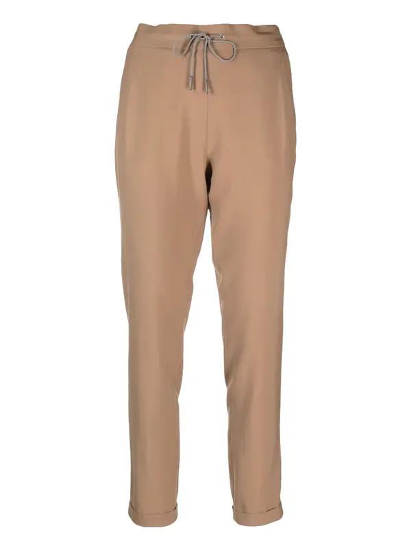 Fabiana Filippi Drawstring Virgin Wool Trousers - Brown