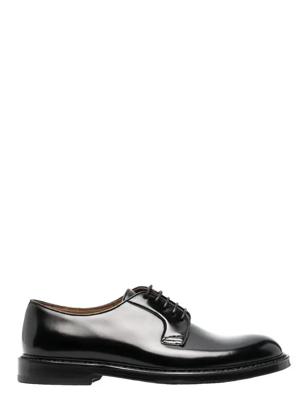 DOUCAL'S Lace-up Leather Oxford Shoes - Black