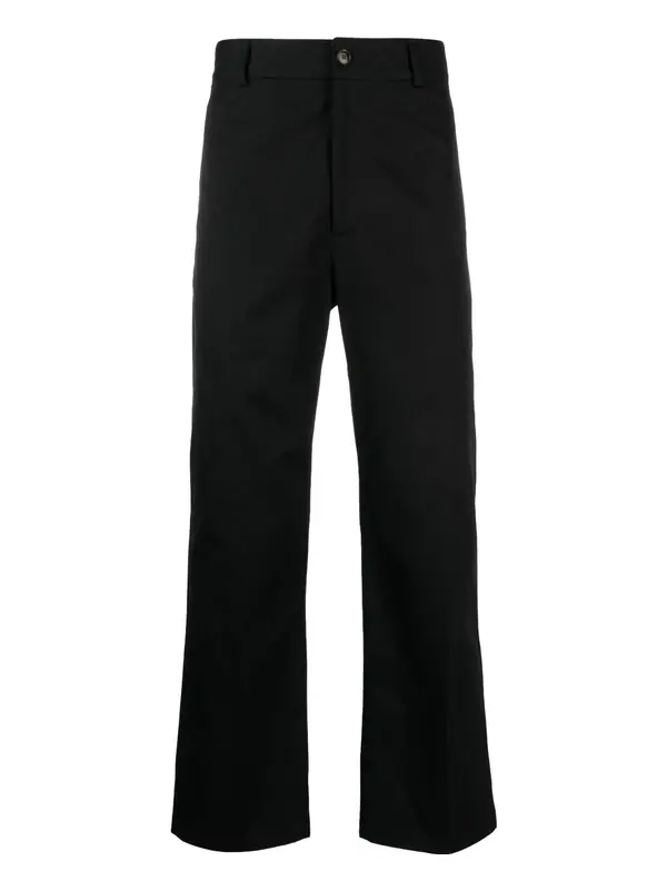 Acne Studios Straight-leg Cotton Trousers - Black