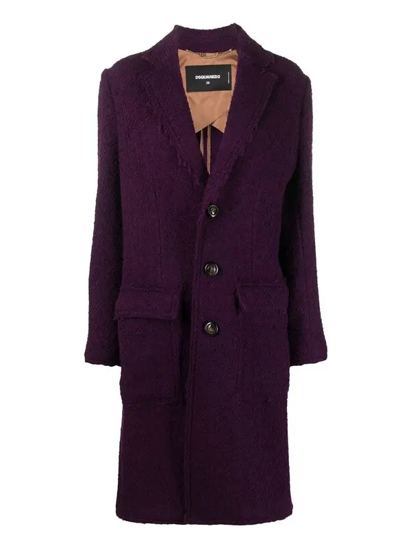Dsquared2 Single-breasted Coat - Purple