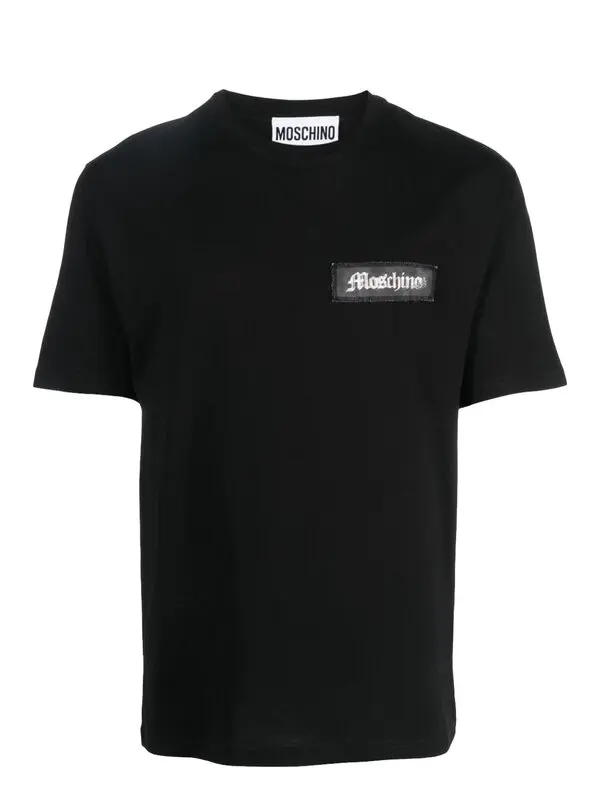Moschino Logo-patch Organic-cotton T-shirt - Black