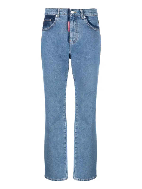 Moschino Two-tone Straight-leg Jeans - Blue
