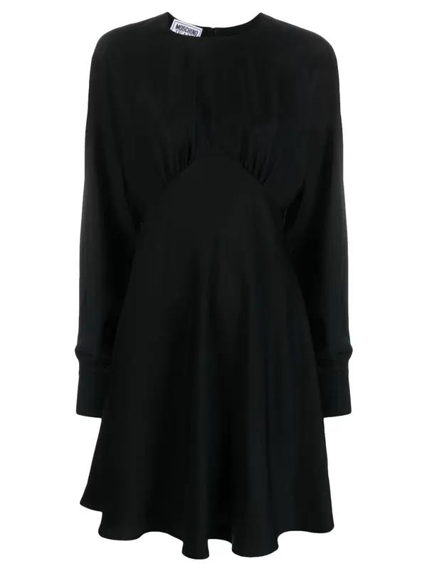Moschino Satin Poet-sleeve Midi Dress - Black
