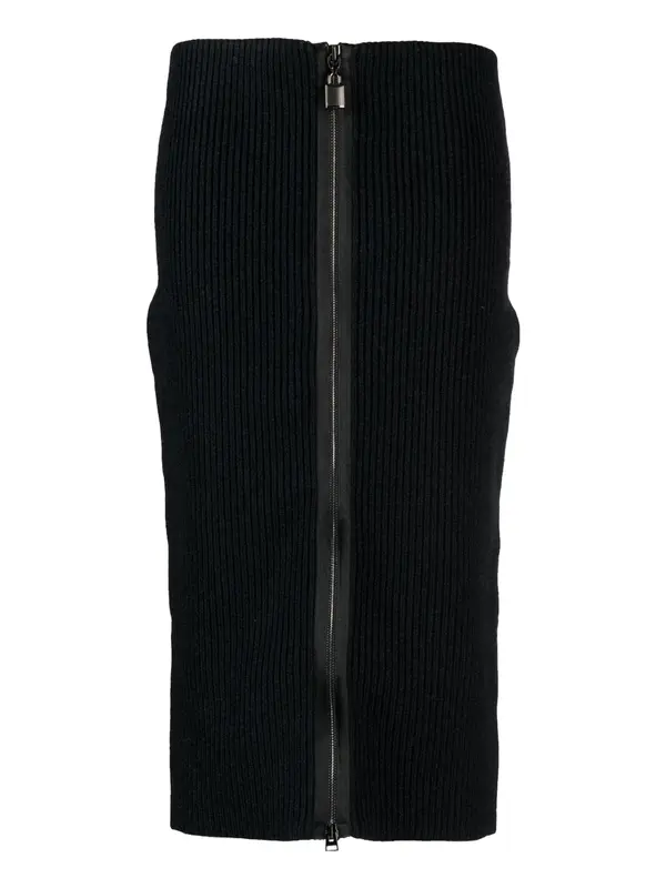 TOM FORD Ribbed Knit Pencil Skirt - Black