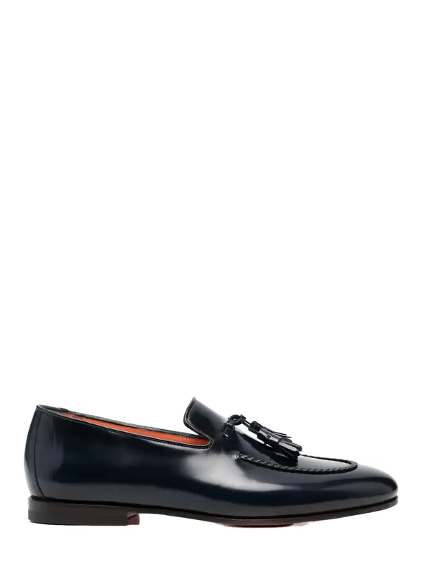 Santoni Tassel-embellished Leather Loafers - Blue