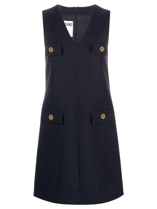 Moschino Sleeveless Tailored Dress - Blue