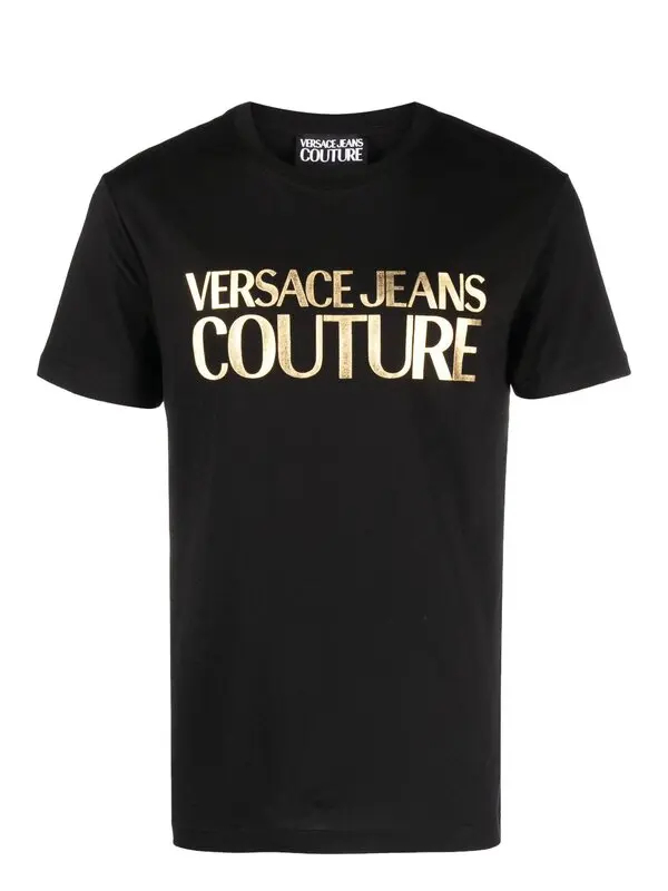 Versace Logo-print Cotton T-shirt - Black