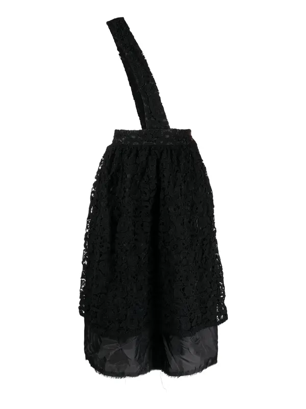 Comme Des Garçons Floral-lace High-waisted Skirt - Black