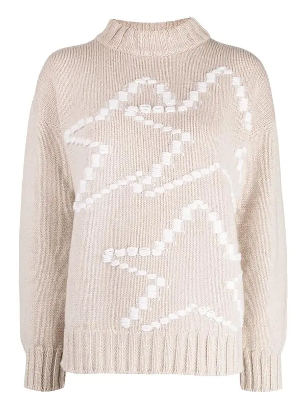 Lorena Antoniazzi Star Print Knitted Jumper - Brown