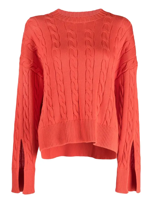 Bally Cable-knit Cotton Jumper - Orange