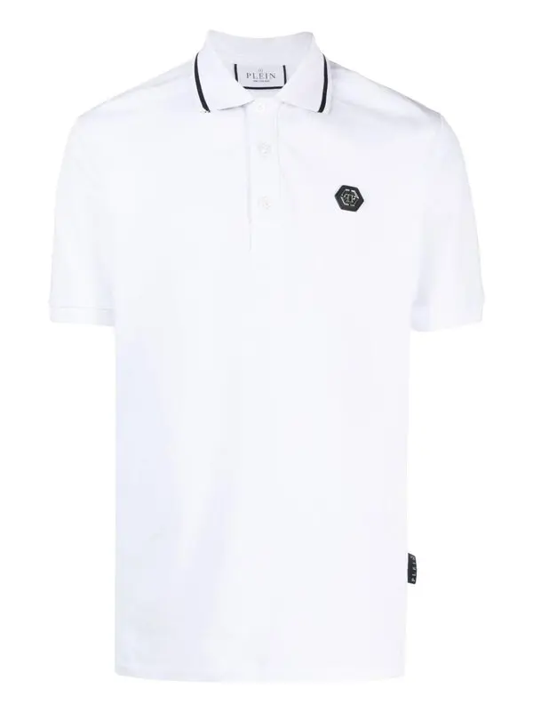 Philipp Plein Ss Paisley Strass Polo Shirt - White