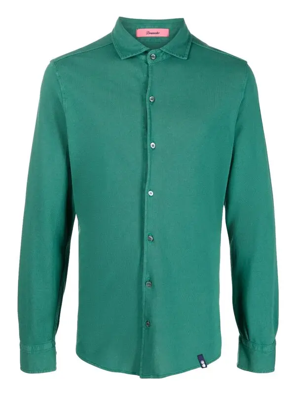 DRUMOHR Long-sleeve Cotton Shirt - Green