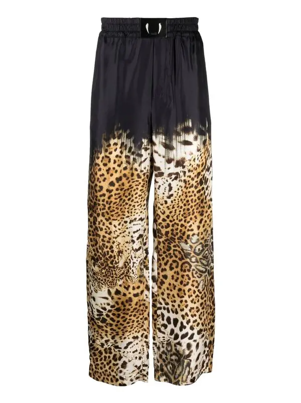 Roberto Cavalli Leopard-print Trousers - Black