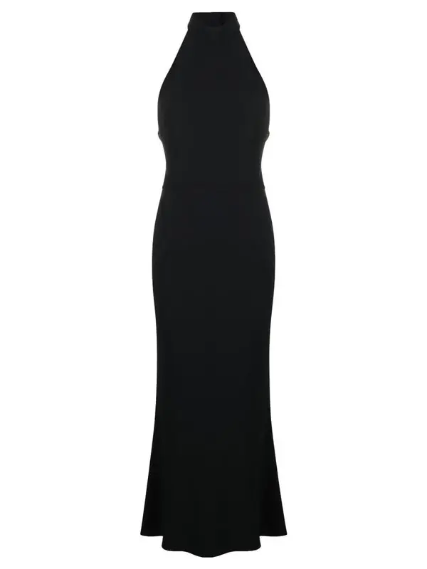 Alexander McQueen Halterneck Midi Dress - Black