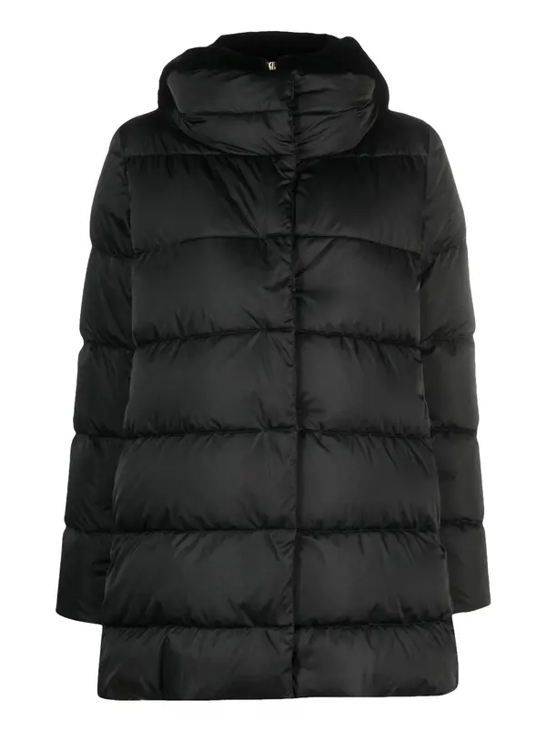 Herno Hooded Quilted Coat - Black