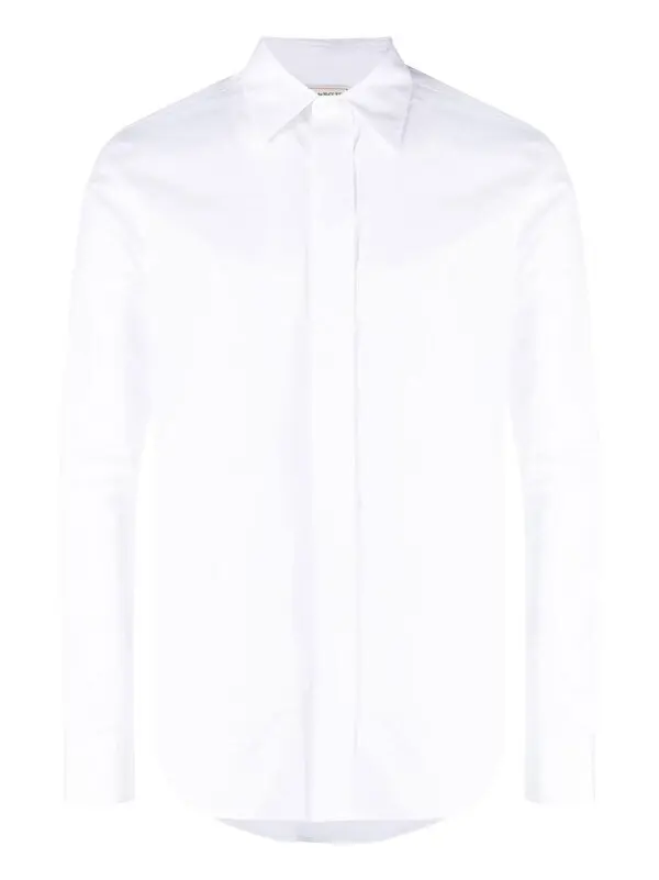 Alexander McQueen Pointed-collar Poplin Shirt - White