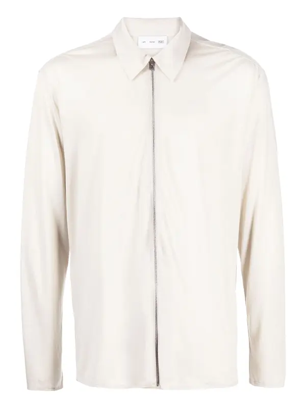 POST ARCHIVE FACTION Zip-up Lyocell Shirt - Neutrals