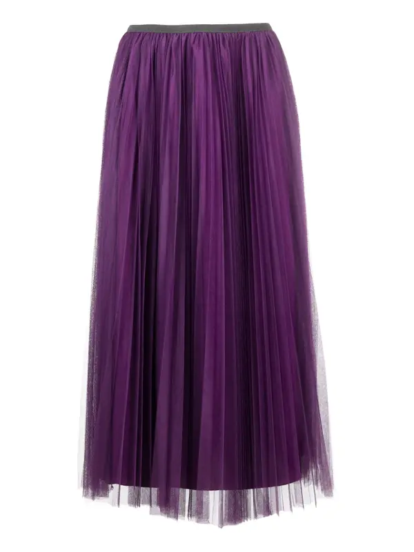 Fabiana Filippi Pleated Tulle Midi Skirt - Purple