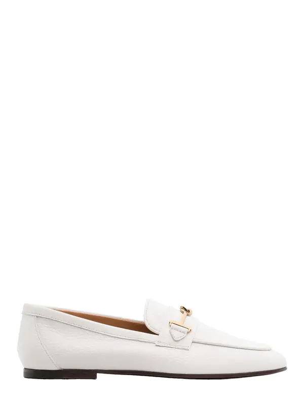 TOD'S Logo-plaque Leather Loafers - White