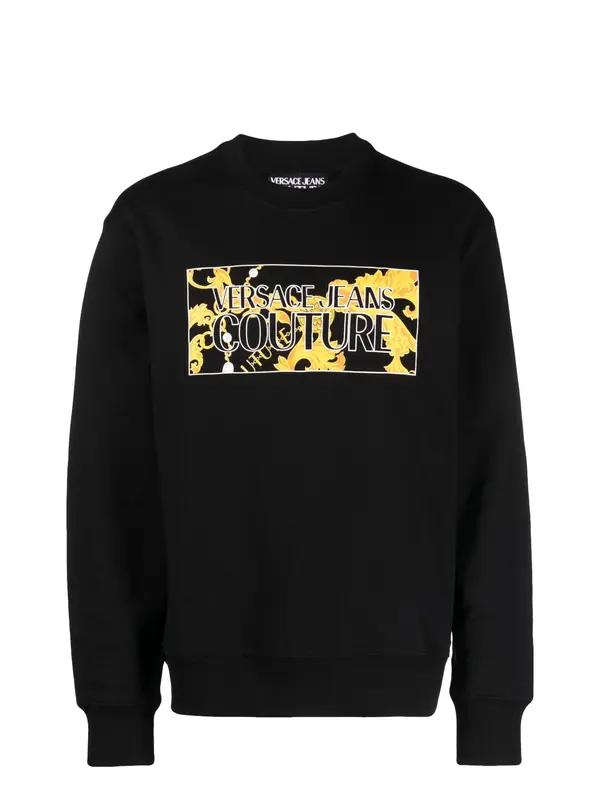 Versace Logo-print Cotton Sweatshirt - Black
