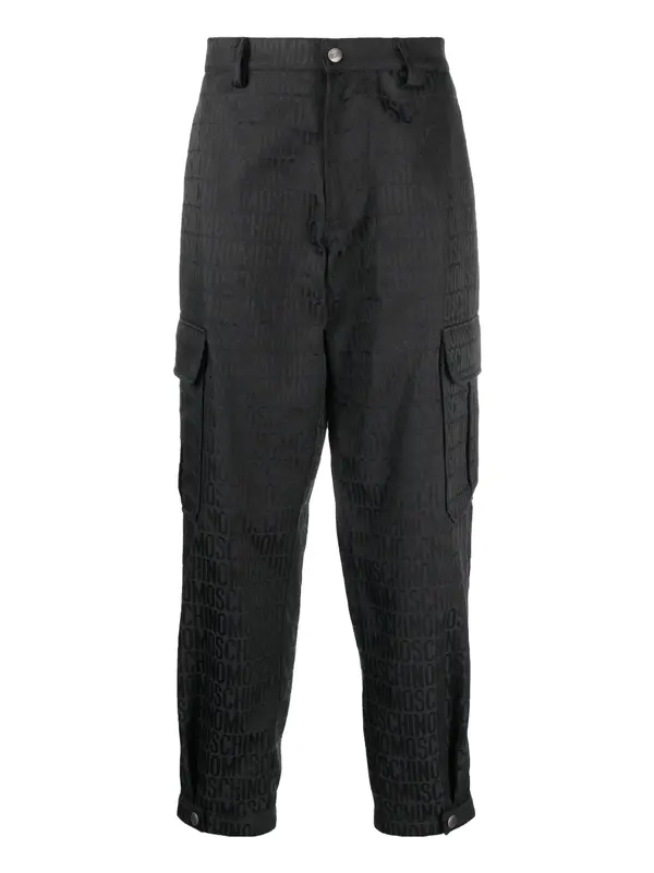 Moschino Logo-print Cargo Trousers - Black
