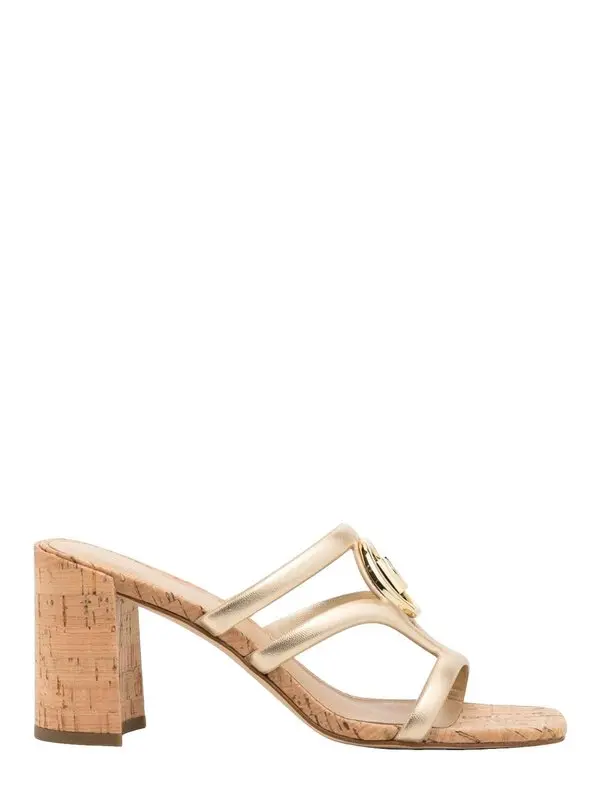 Michael Kors 90mm Hampton Mid-heel Sandals - Gold